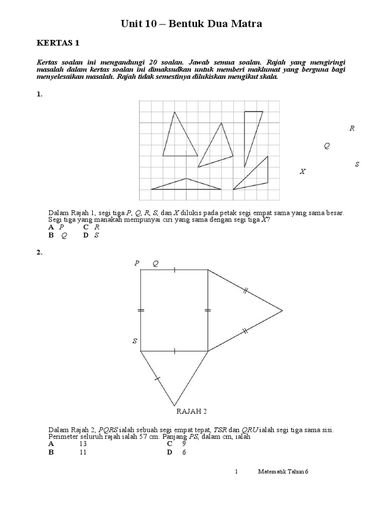 Soalan Luas Dan Perimeter | PDF