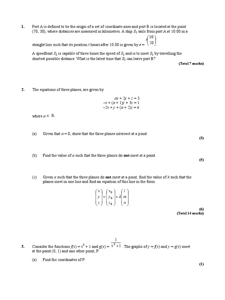 IB Math HL Vectors Practice Set | PDF | Teaching Methods & Materials
