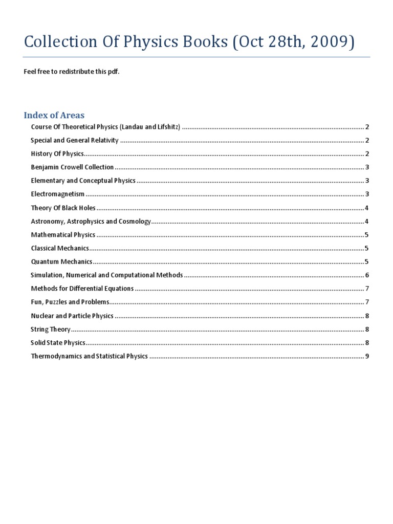 Physics Books Collection Overview | PDF | String Theory | General ...