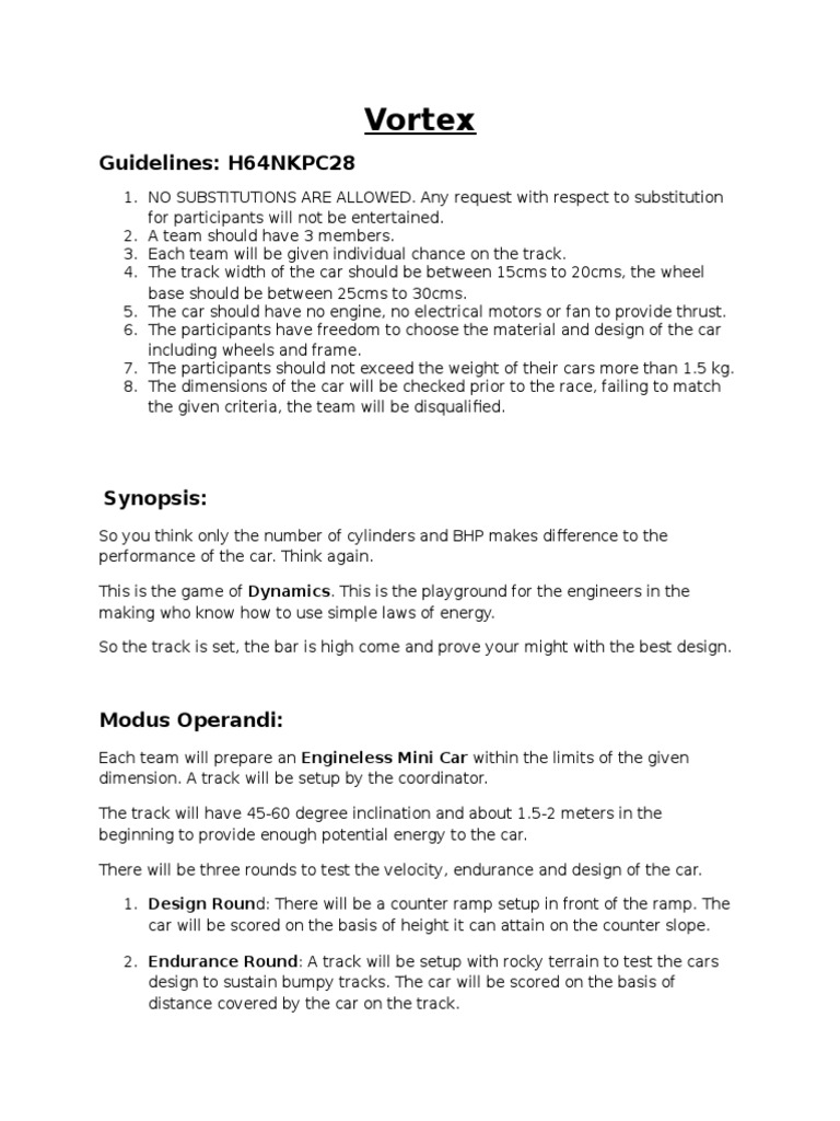 Vortex: Guidelines: H64NKPC28 | Download Free PDF | Engines ...