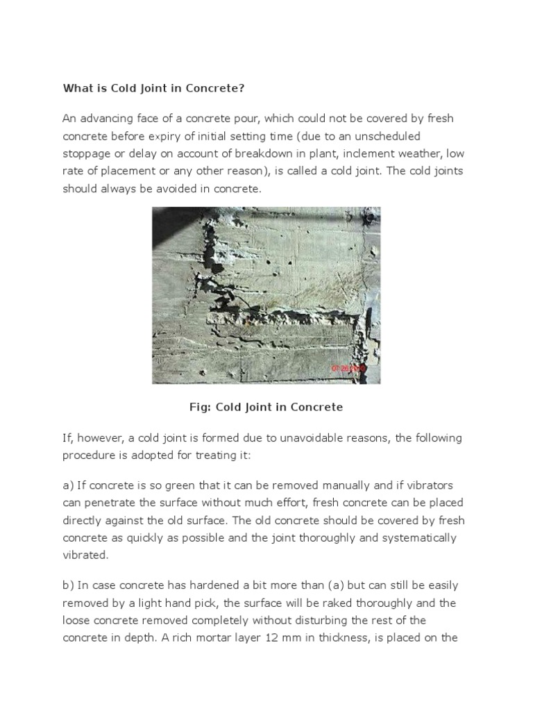 What Is Cold Joint in Concrete | PDF | Technology & Engineering