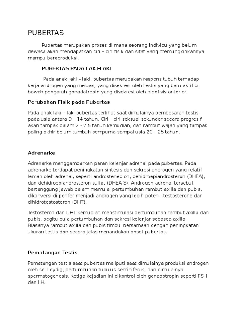 Definisi Dan Ciri2 Pubertas | PDF | Kesehatan Holistik