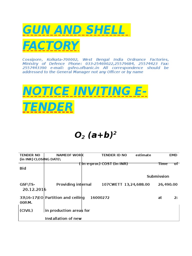 Gun and Shell Factory | PDF