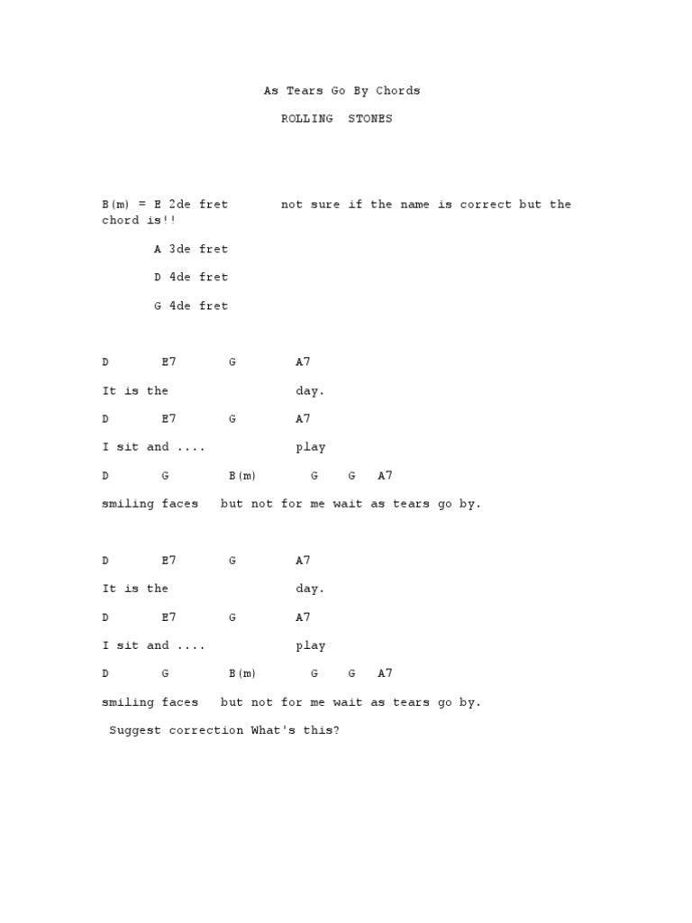 As Tears Go By Chords Guide | PDF | Art