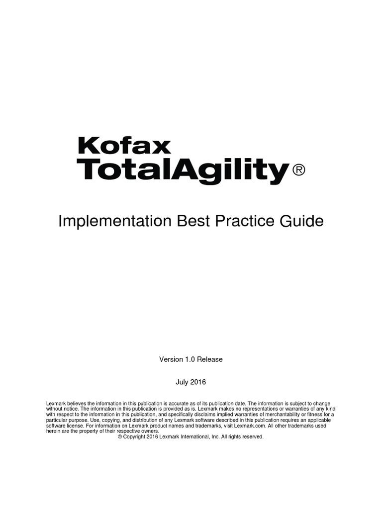Kofax TotalAgility - Implementation Best Practice Guide - V1 0 | PDF ...