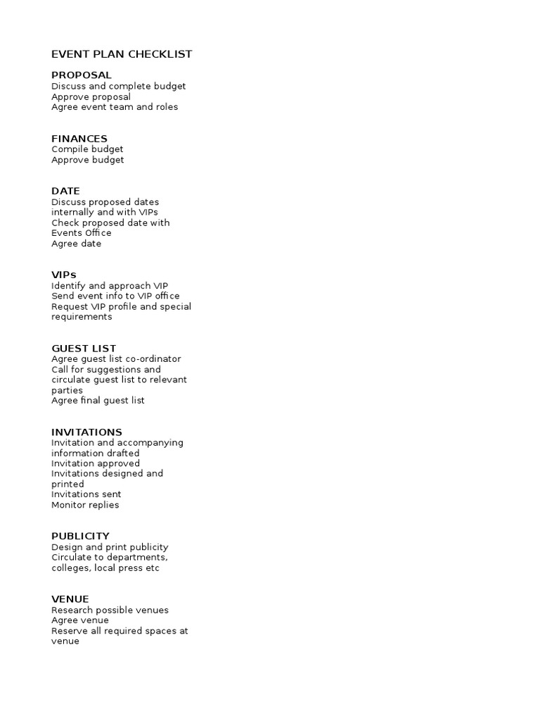 Corporate Event Planning Checklist | PDF