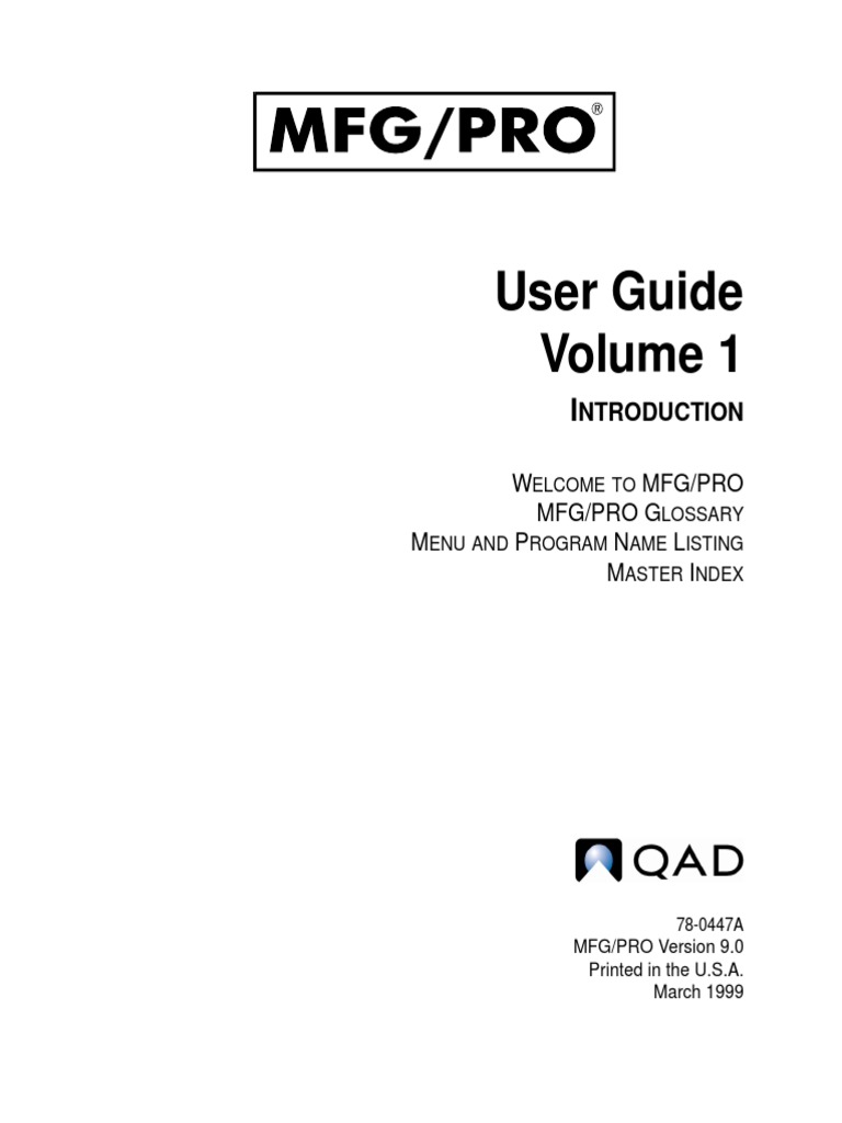 MFGPRO Introduction VOL01 UG v09 | PDF | Electronic Data Interchange ...