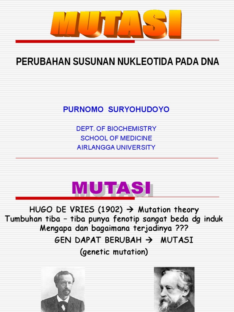 BM 5-7 - Mutasi, Mutagenesis, Perbaikan Sel (Prof Indri) | PDF