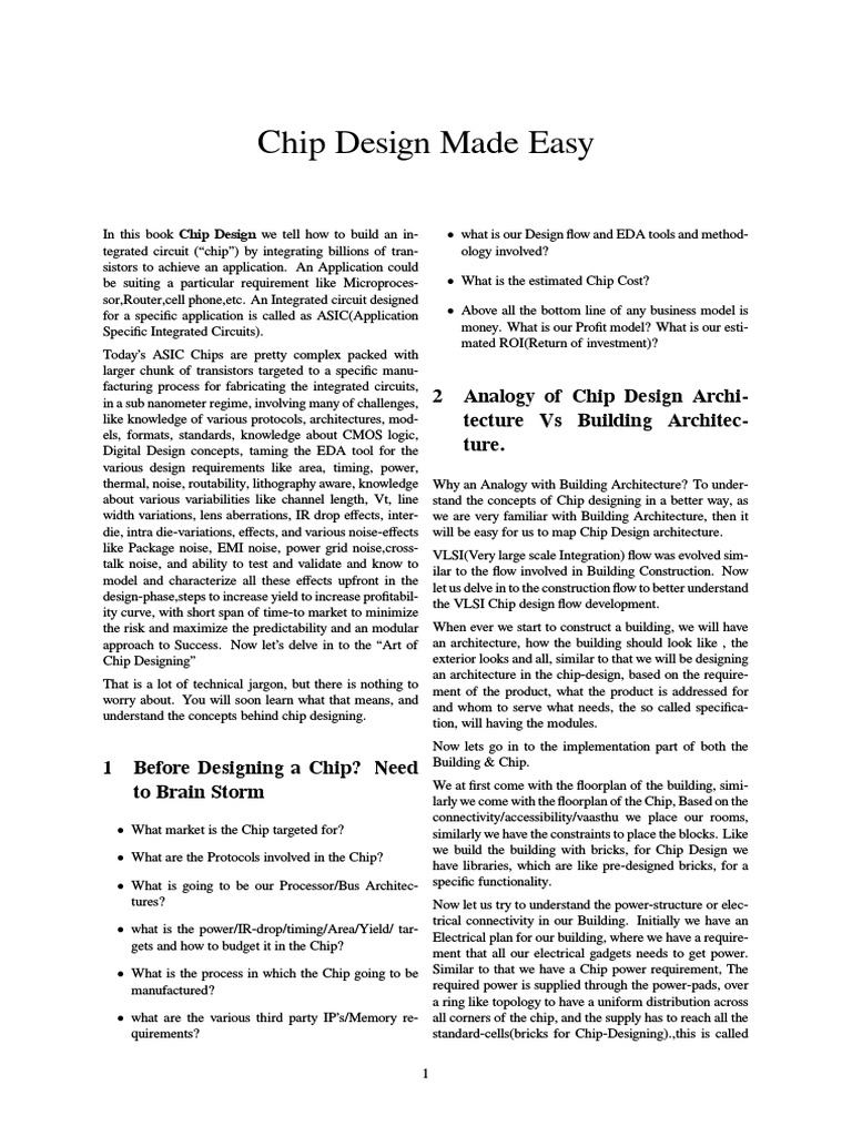 Chip Design Made Easy | PDF | Integrated Circuit | Electronic Circuits