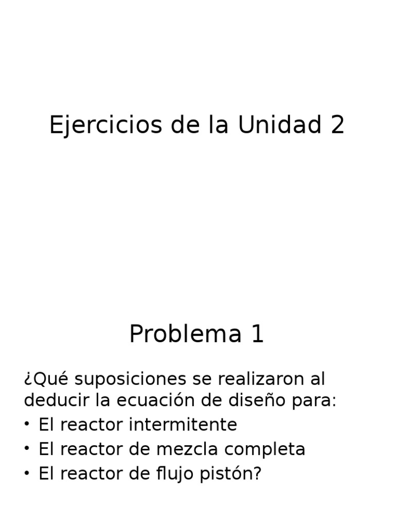 Ejercicios de Diseño de Reactores Isotérmicos | PDF | Velocidad de reacción | Motor a reacción