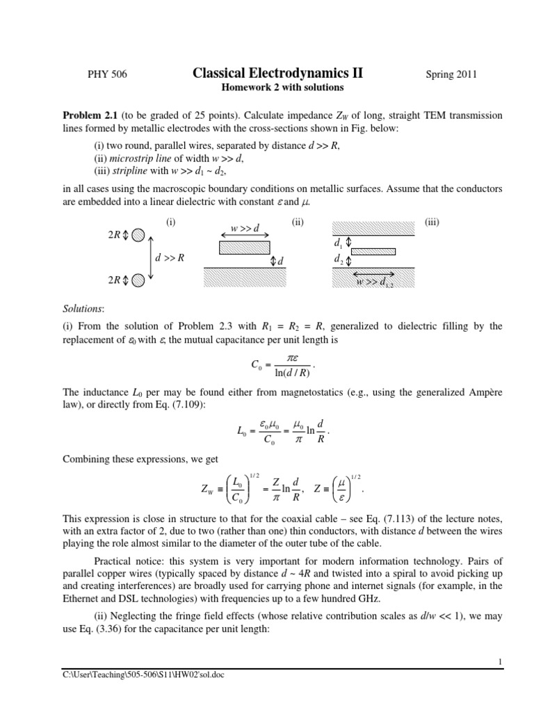 HW02'sol | PDF | Electromagnetic Interference | Waves