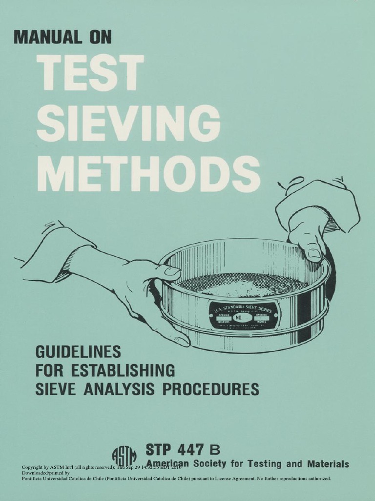 ASTM - Manual On Test Sieving Methods | PDF | Particle Size ...