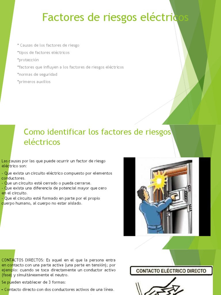Factores De Riesgos Eléctricos Pdf Corriente Eléctrica Voltaje