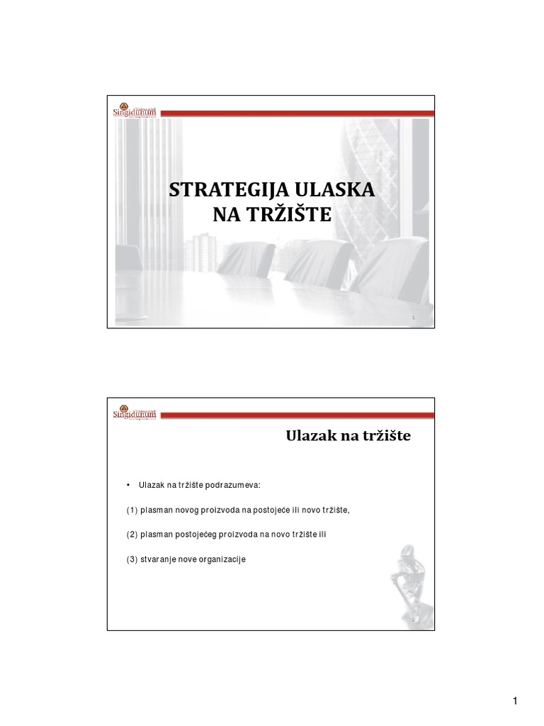 7 - Strategija Ulaska Na Trziste PDF | PDF