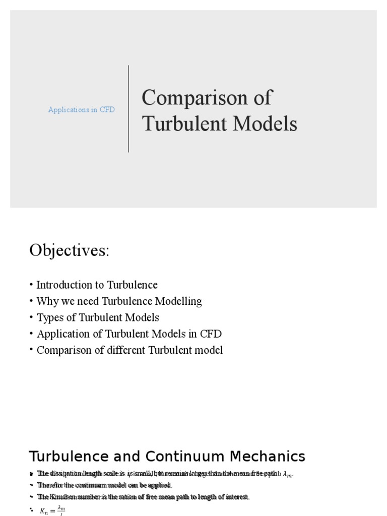 Comparison of Turbulent Models: Applications in CFD | PDF | Turbulence ...