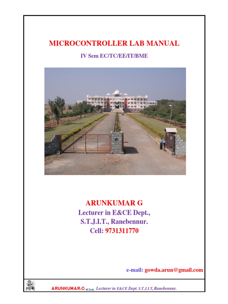 Vtu Microcontroller Lab Manual Pdf Pdf Electronics Electronic Engineering