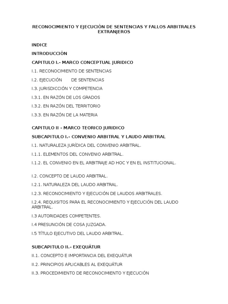 Reconocimiento y Ejecución de Sentencias y Fallos Arbitrales Extranjeros | PDF