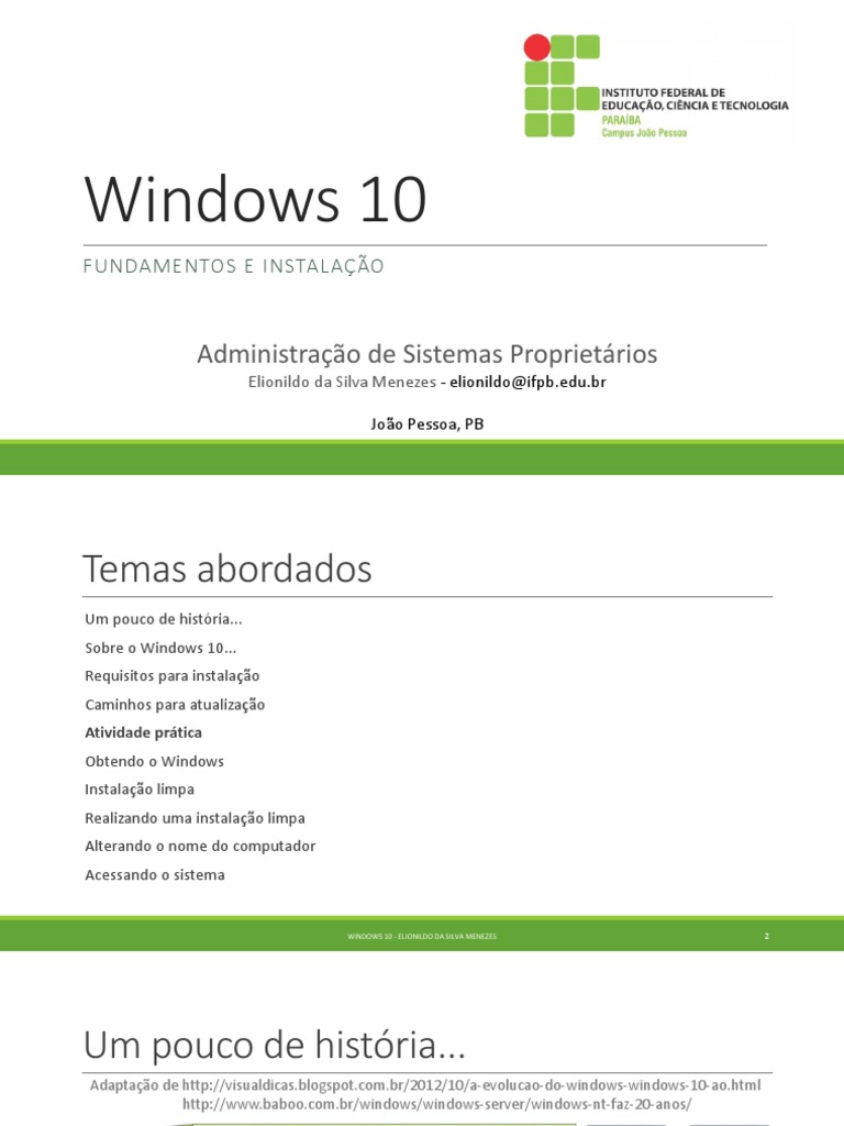 Windows 10 - Fundamentos e Instalação | PDF | Windows 10 | Microsoft ...