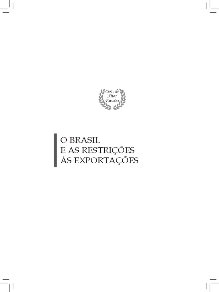 FUNAG - O Brasil e As Restrições Às Exportações PDF | PDF | Comércio ...