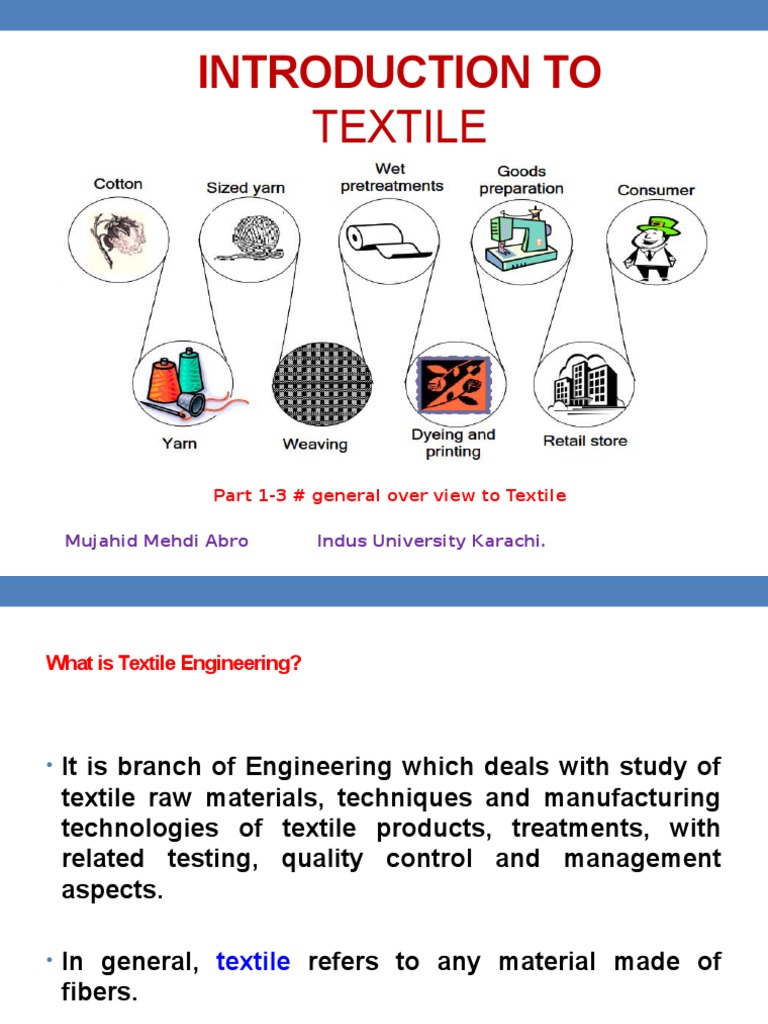 Lec 1-2 Overview of Textile Engineering | PDF | Textile Manufacturing ...
