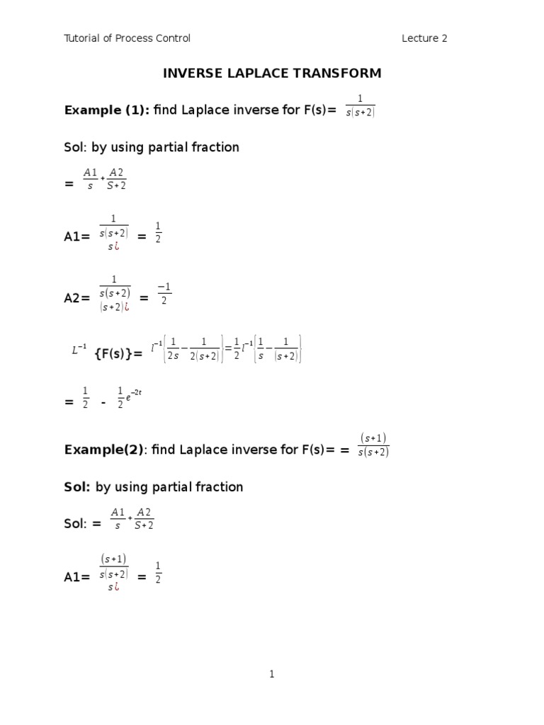 Inverse Laplace Transform1 | PDF | Laplace Transform | Abstract Algebra