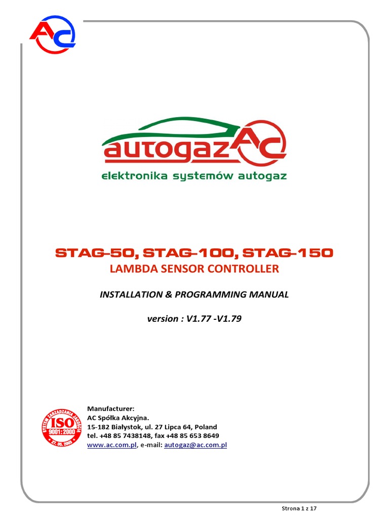 STAG-50/100/150 Controller Manual | PDF