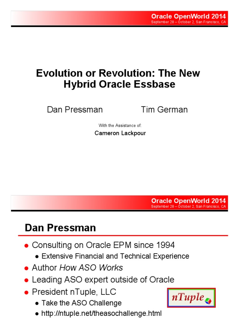 OOW 14 The New Hybrid Oracle Essbase Pressman German and Lackpour | PDF