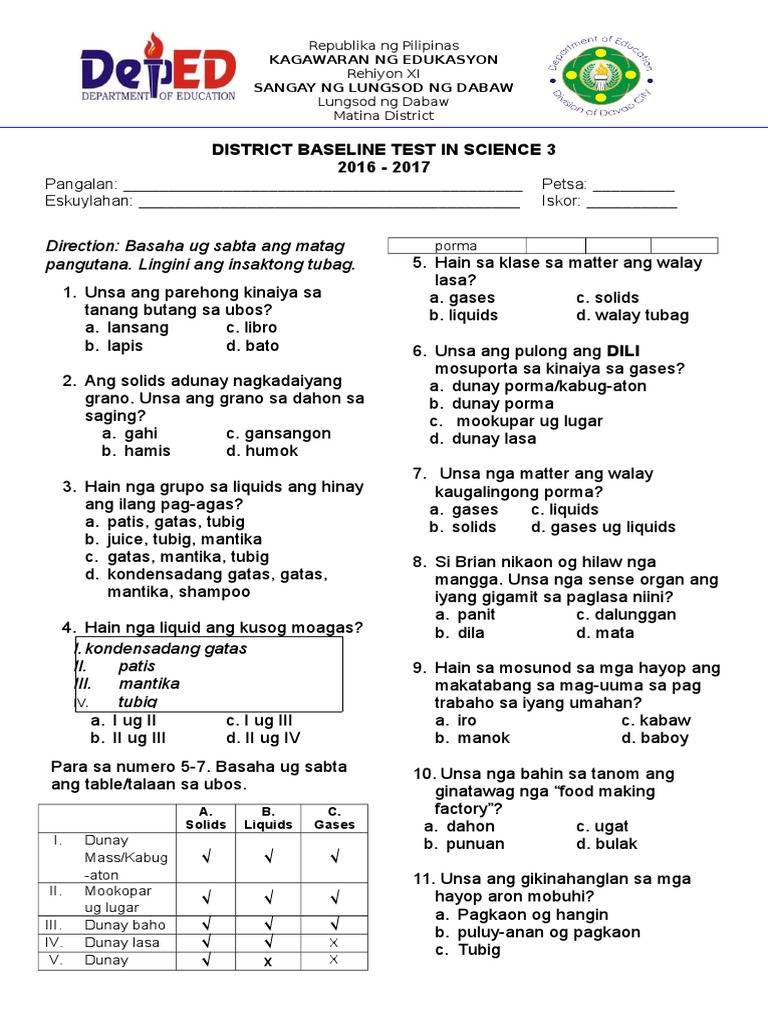 Science Baseline 3 | PDF