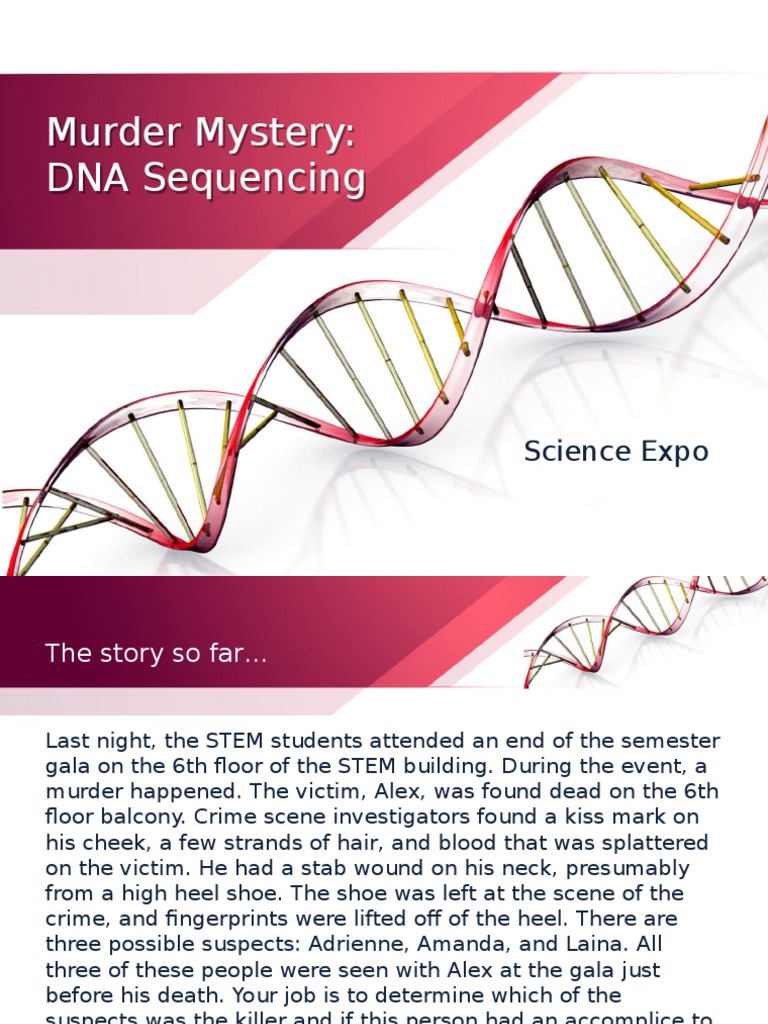 DNA Evidence in Murder Mystery Analysis | PDF | Dna Sequencing ...