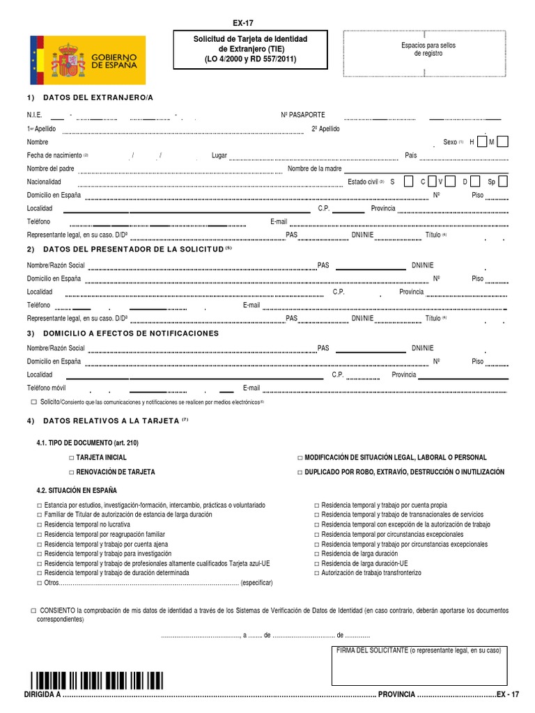 17-Formulario TIE Imprimible | PDF | Science | Tecnología (general)