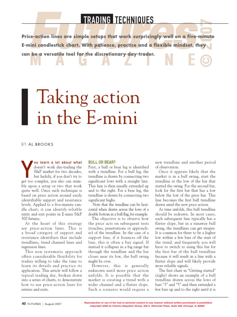 Al Brooks - Taking Action in the E-mini.pdf | Market Trend | Day Trading