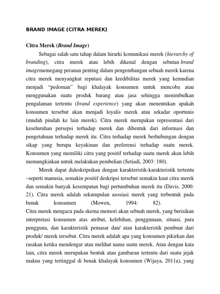 Memahami Citra Merek dan Perannya | PDF