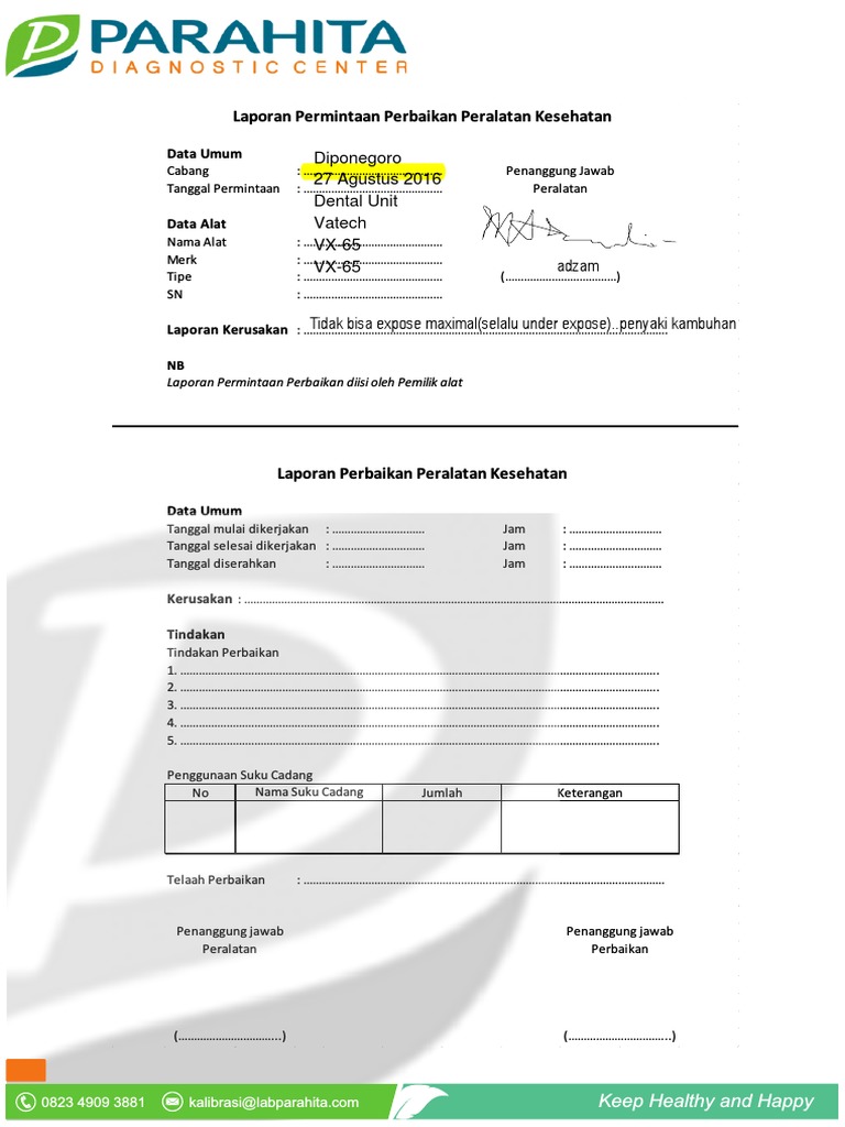 Form Permintaan Perbaikan PDF | PDF