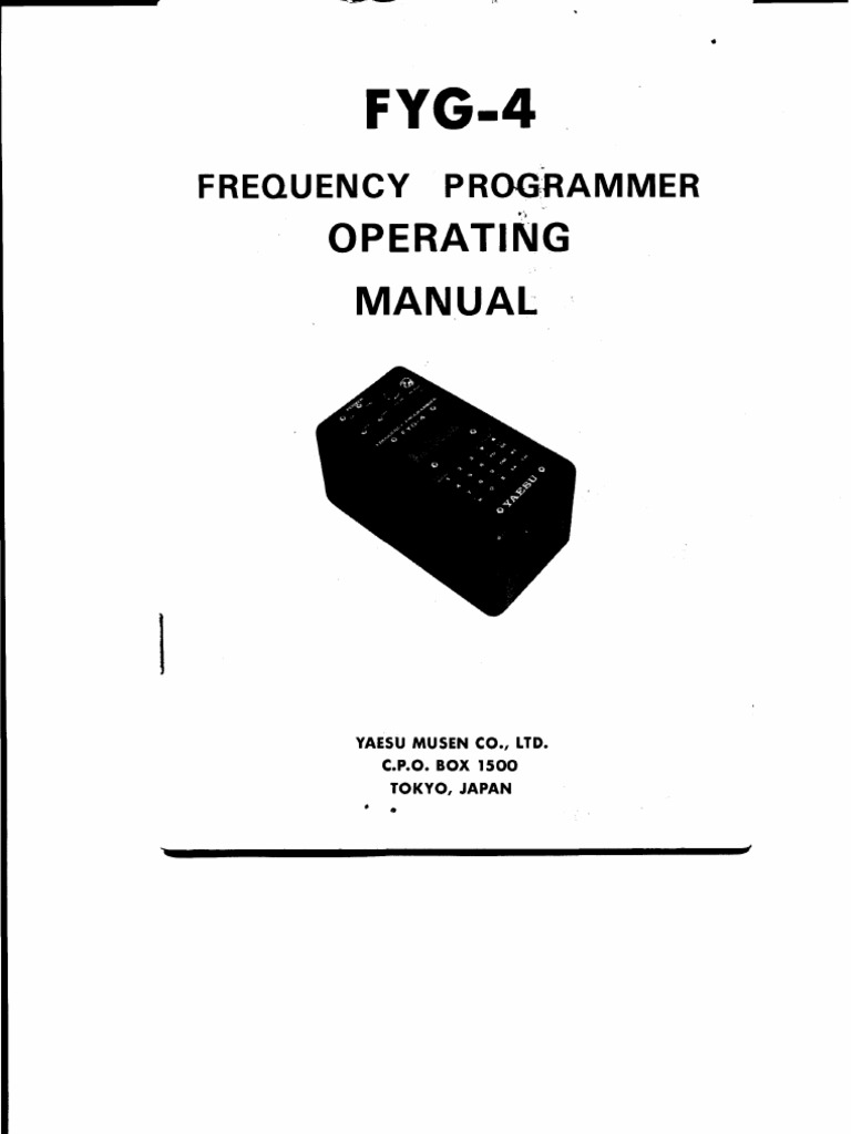 Yaesu FYG-4 Programmer For FTL-2001 and FTL-7002 | PDF
