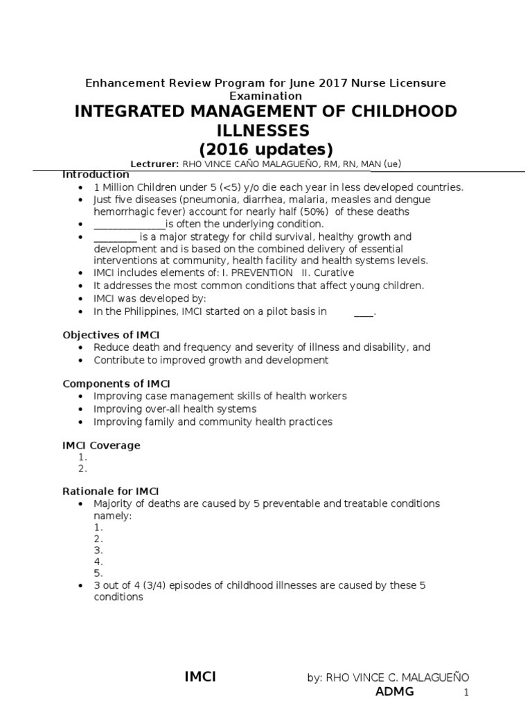 Imci NTG 2016 New RV - Scribd | PDF | Breastfeeding | Hiv/Aids