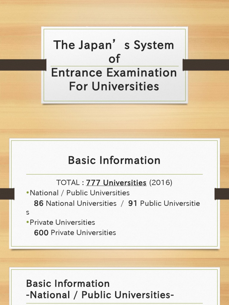 Japan's Rigorous University Entrance Exams Explained | PDF