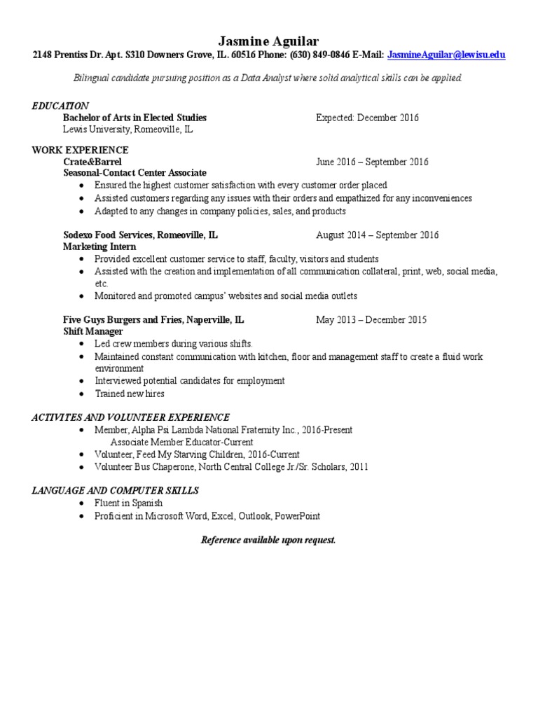 Jasmine Aguilar Resume 2016-Updated | PDF