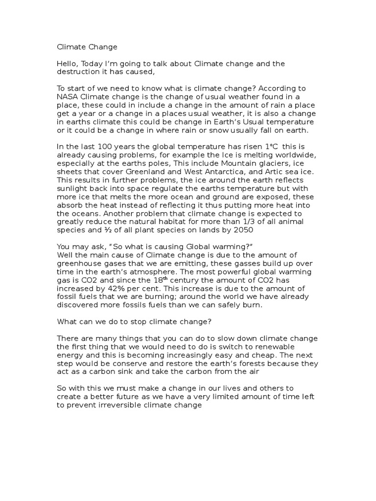 Climate Change - Oral Presentation | PDF