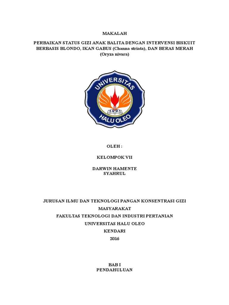 Makalah Metode Riset Gizi | PDF