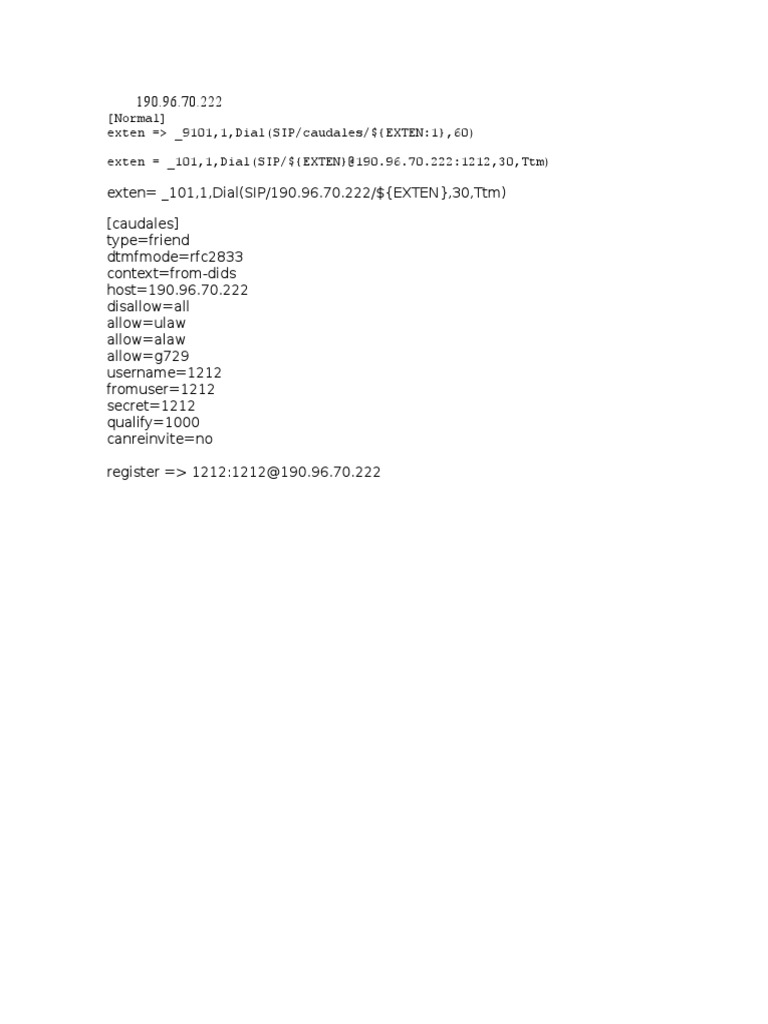 Codigos Asterisk | PDF