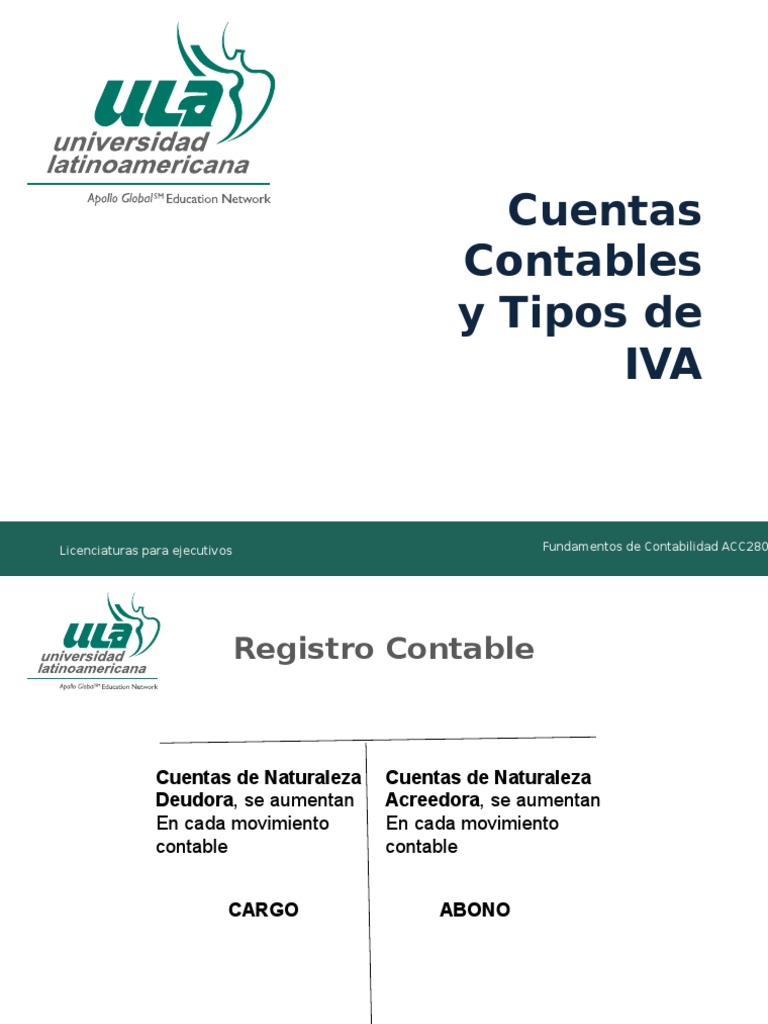 Cuentas Contables y Tipos de IVA | PDF | Contabilidad | Pagos