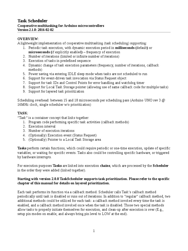 Task Scheduler | Download Free PDF | Callback (Computer Programming) | Scheduling (Computing)