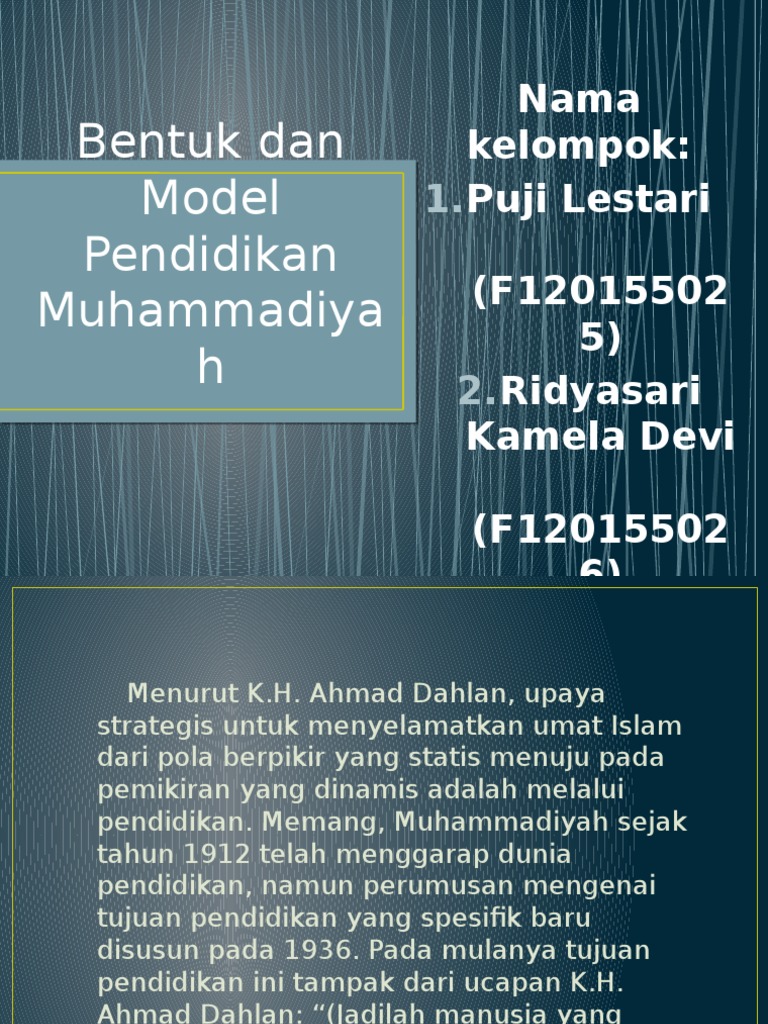 Bentuk Dan Model Pendidikan Muhammadiyah | PDF