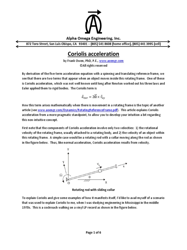 Coriolis Acceleration | Acceleration | Speed