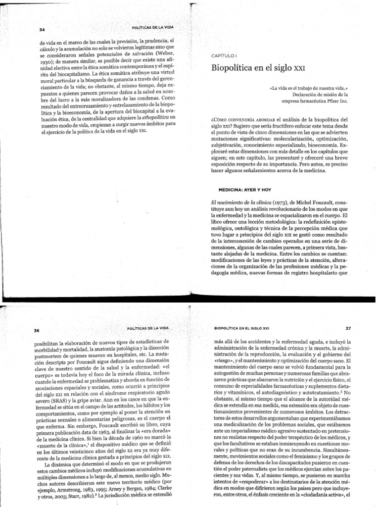 Nikolas Rose Biopolítica en El Siglo XXI | PDF