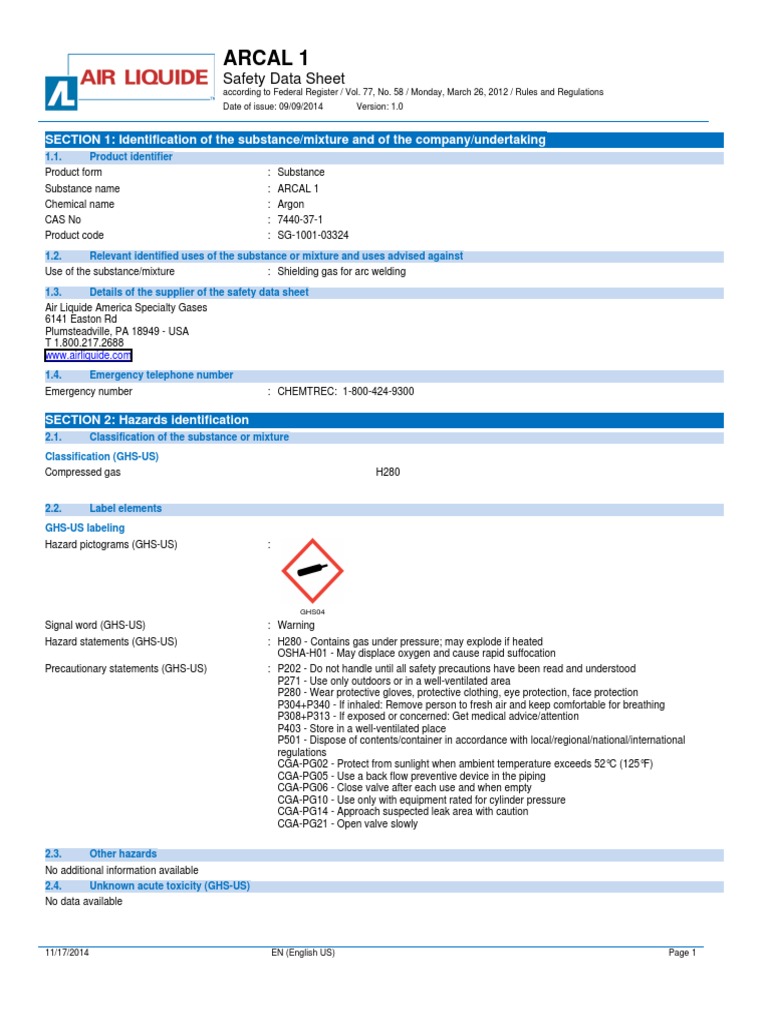 ARCAL 1 | Firefighting | Toxicity