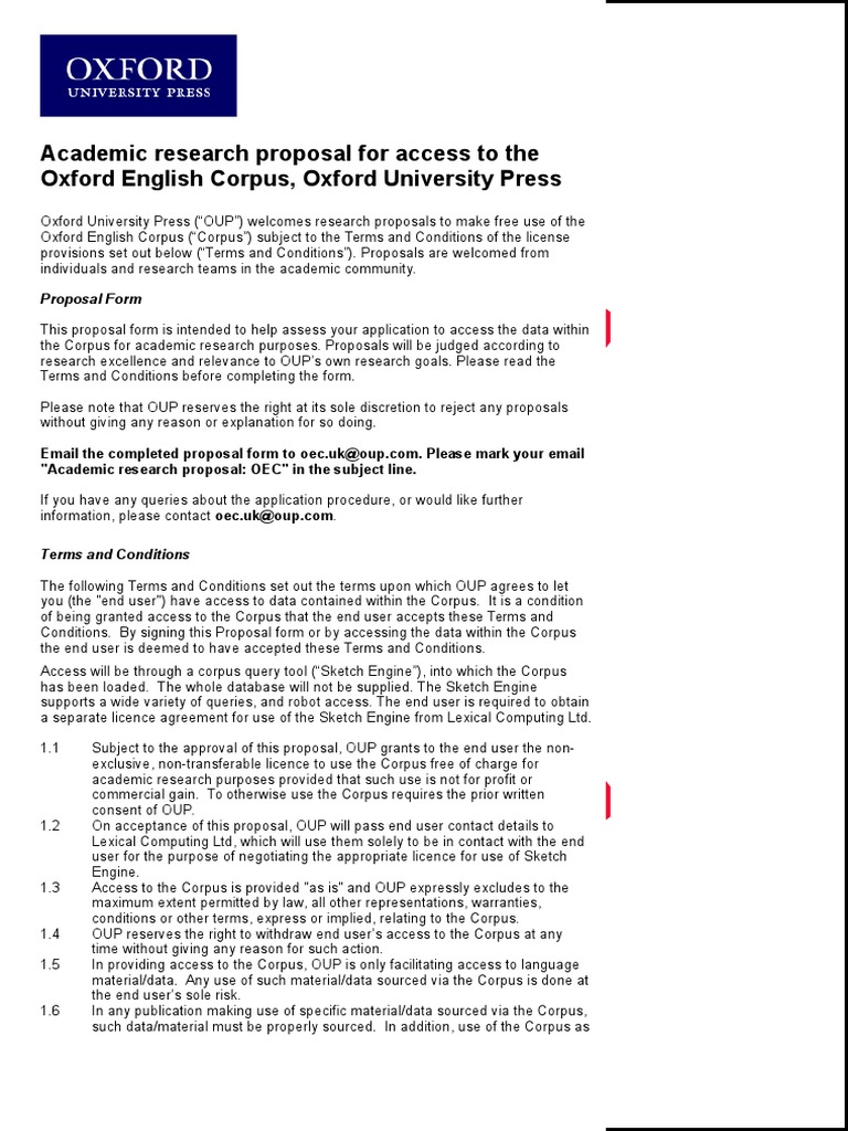Oxford English Corpus Research Proposal | PDF | Oxford University Press ...