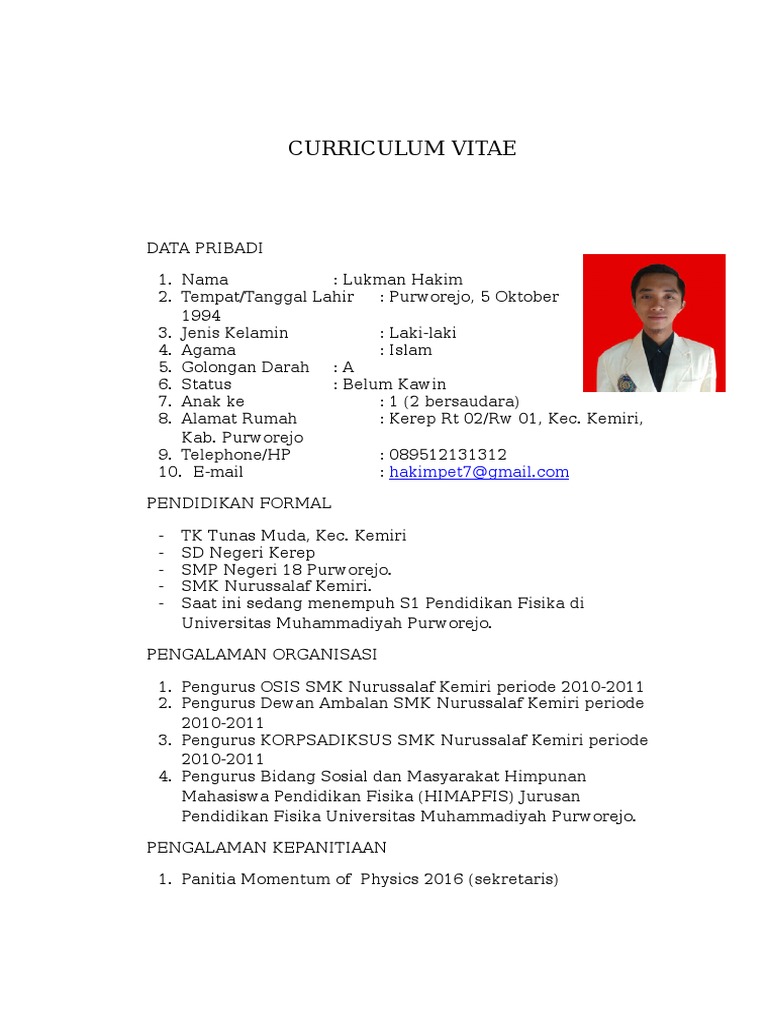 Curriculum Vitae Hakim | PDF