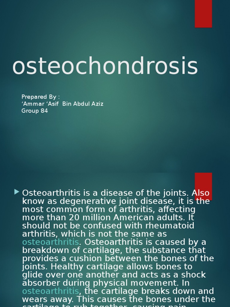 Osteochondrosis | PDF | Osteoarthritis | Vertebral Column