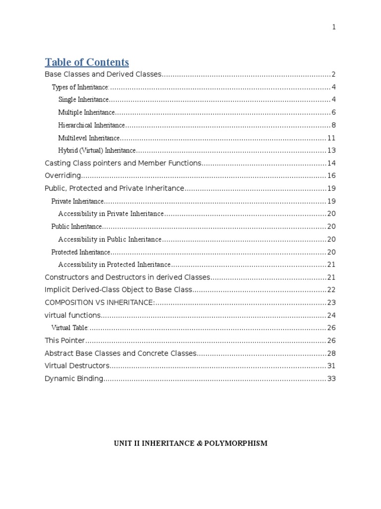 Unit Ii Inheritance And Polymorphism Pdf Inheritance Object Oriented